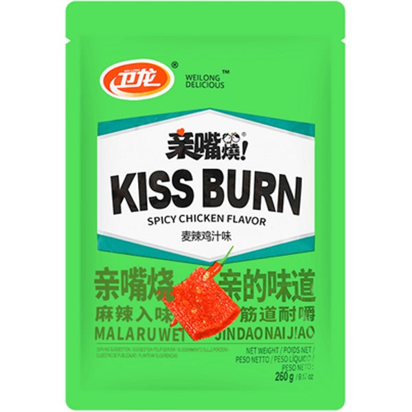 Wei Long Kiss Burn Spicy Chicken Flavor snack kip smaak 260g